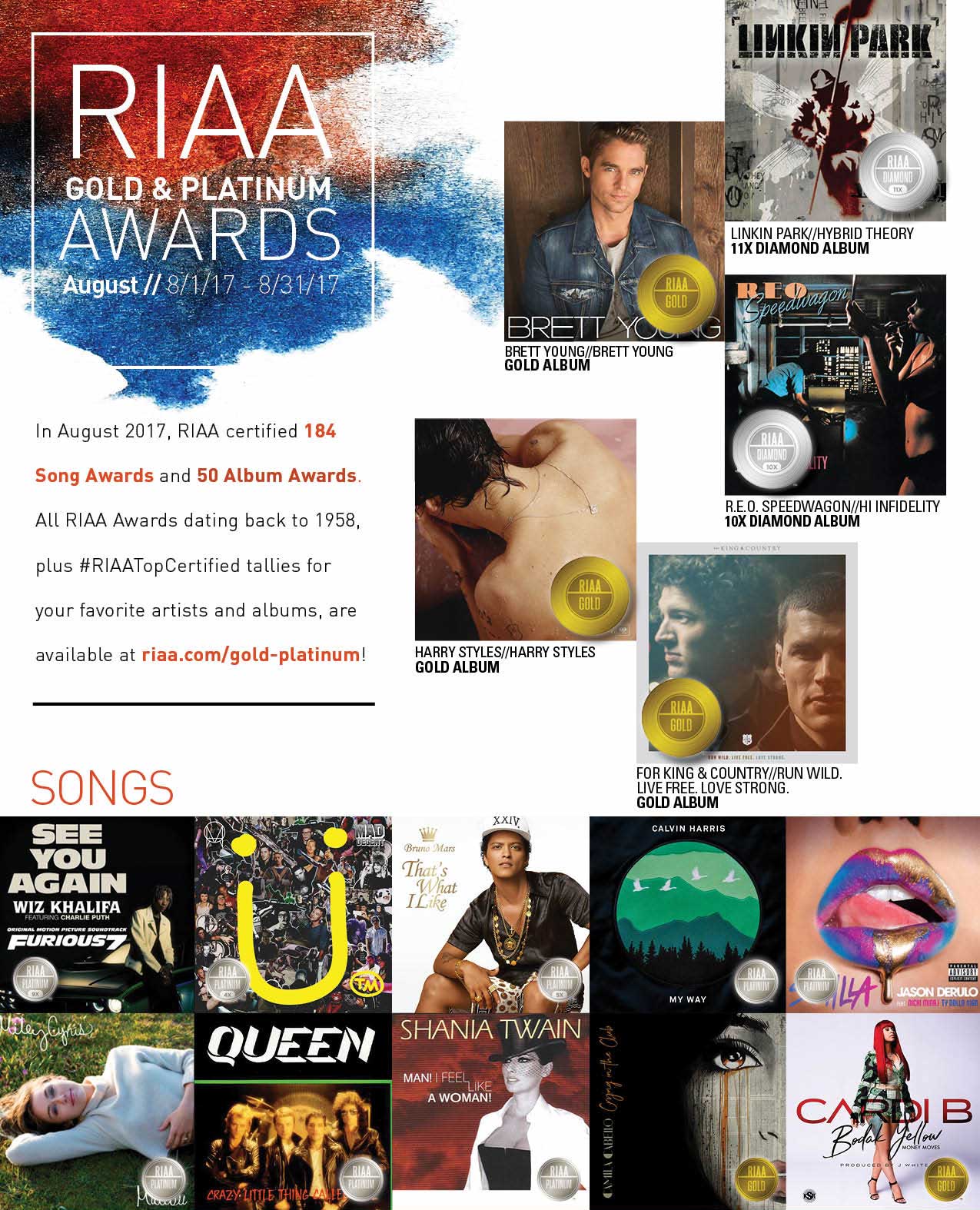 RIAA's August 2017 Gold & Platinum Awards - RIAA